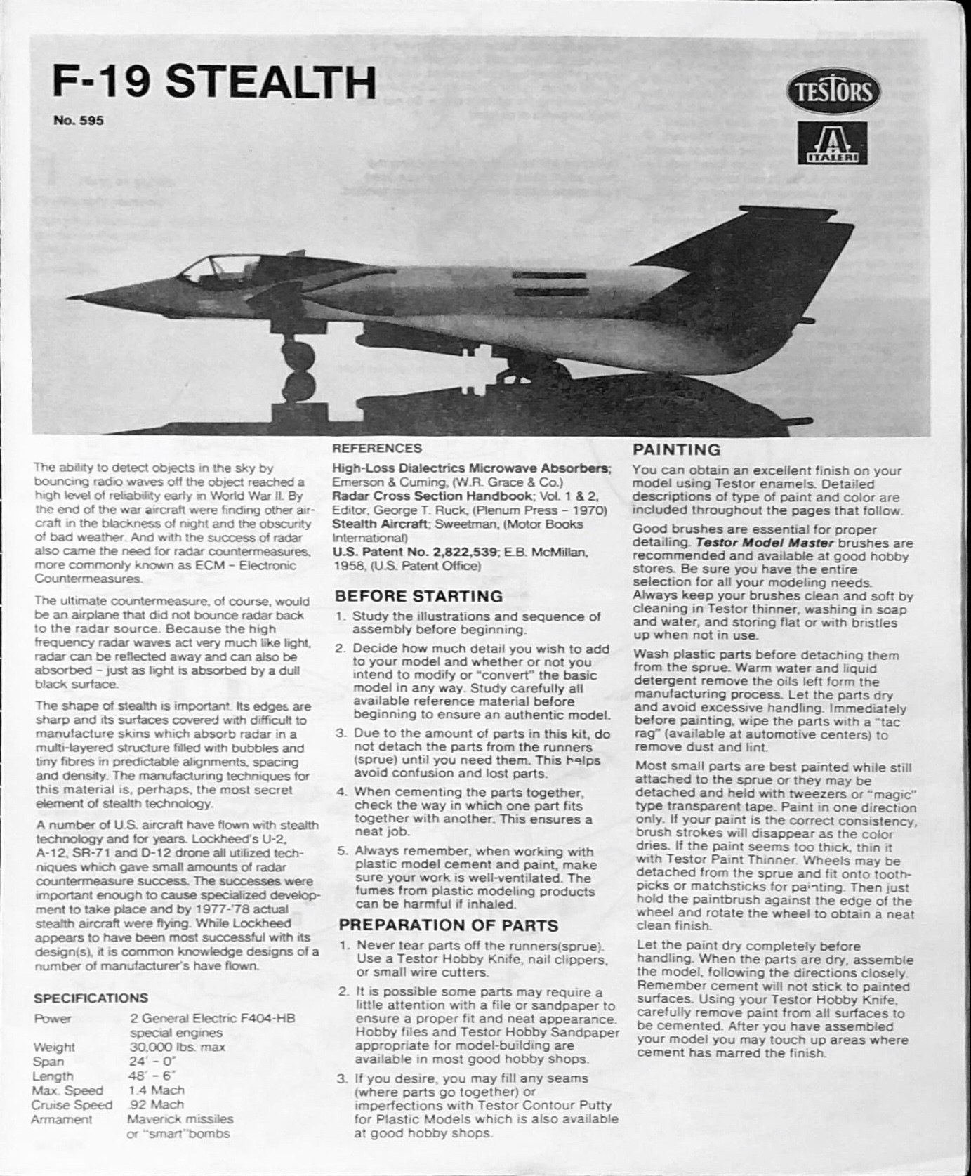 Testors F-19 Stealth Fighter Concept | Scale Model Wings